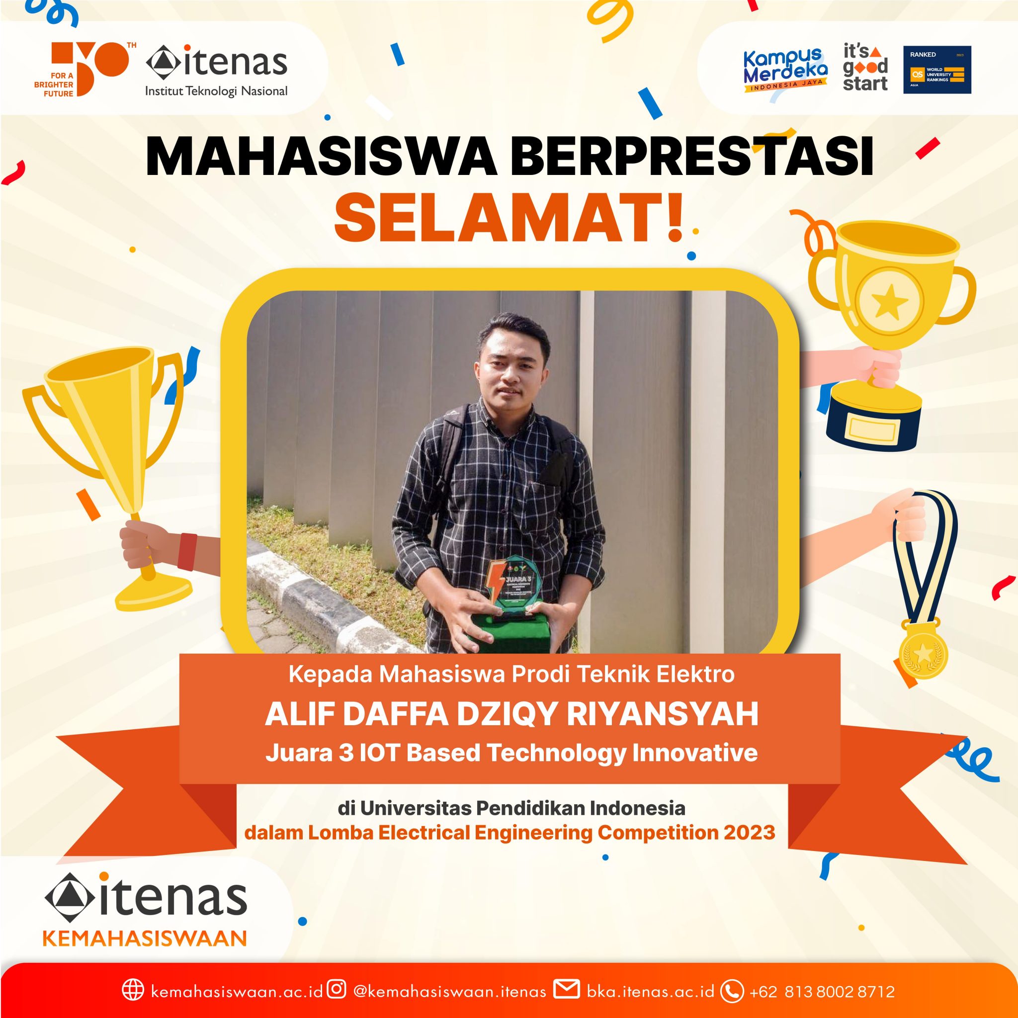 Mahasiswa Program Studi Teknik Elektro kembali meraih prestasi dalam ajang Electrical ...